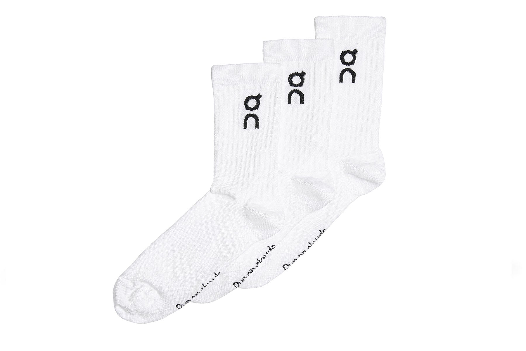 On - Logo Sock High 3P Unisex | White → Shoe Chapter